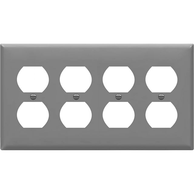ENERLITES Quad Duplex Receptacle Wall Plate, Electrical Outlet Cover, 4 ...