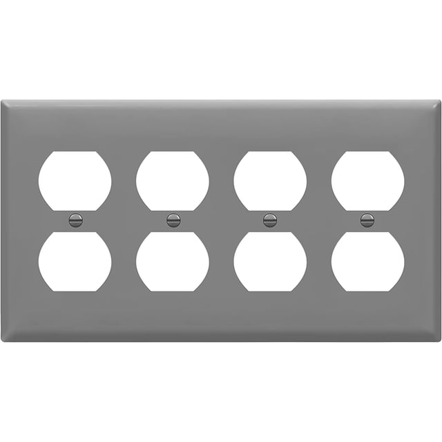 ENERLITES Quad Duplex Receptacle Wall Plate, Electrical Outlet Cover, 4 ...