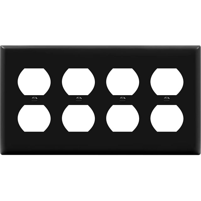 ENERLITES Quad Duplex Receptacle Wall Plate, Four Gang Electrical ...