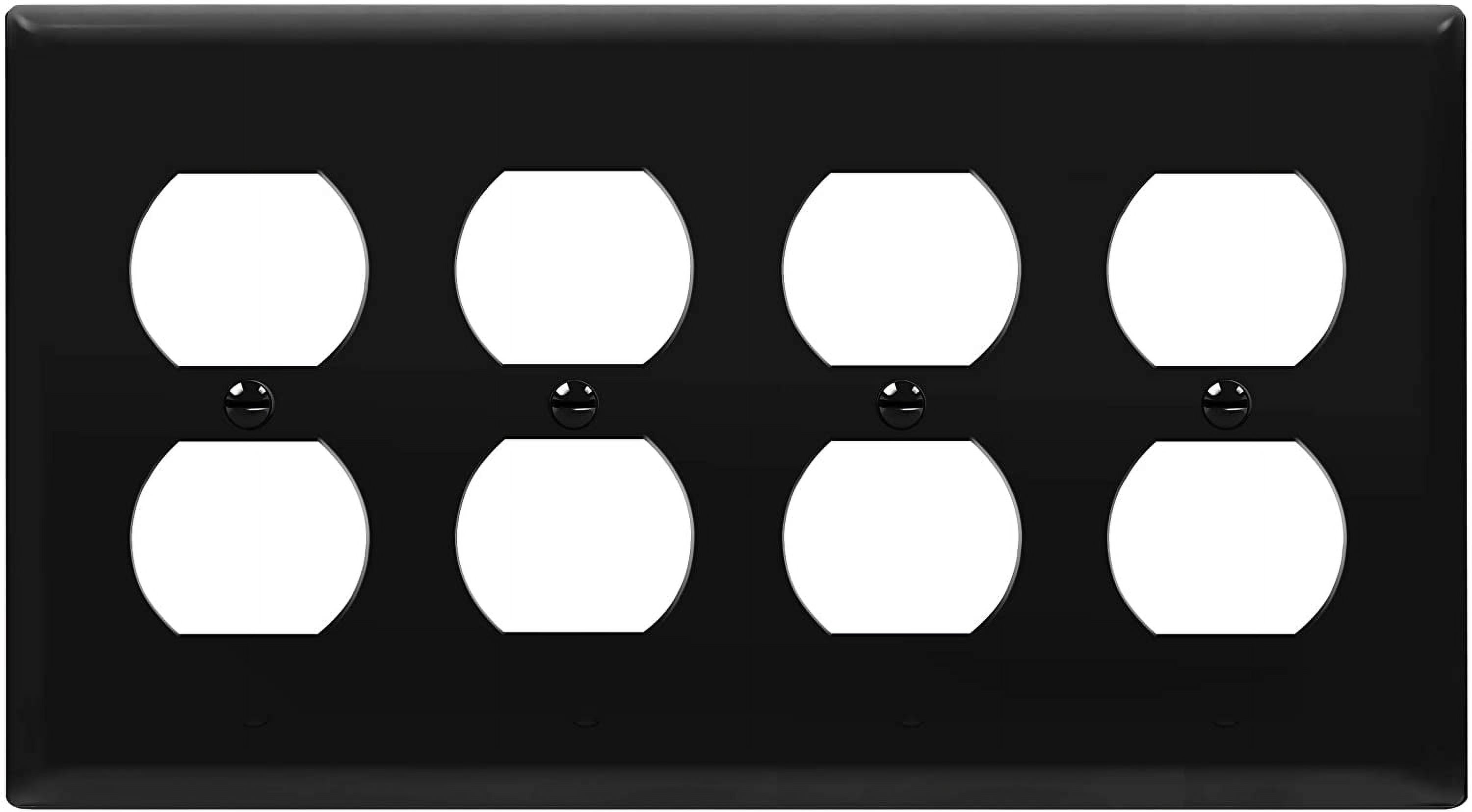 ENERLITES Quad Duplex Wall Plate, Four Gang Electrical Outlet Cover ...
