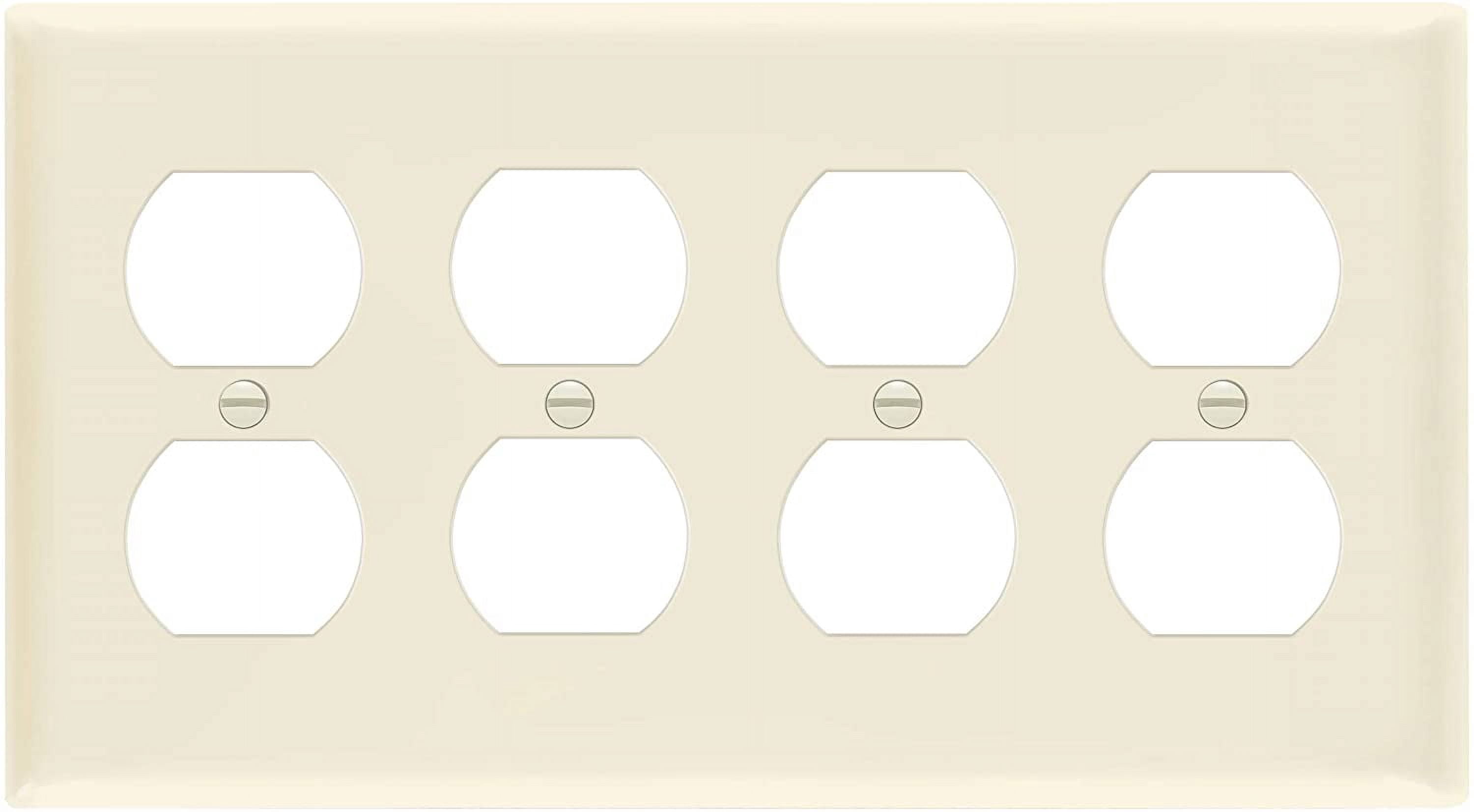 ENERLITES Quad Duplex Wall Plate, Four Gang Electrical Outlet Cover ...