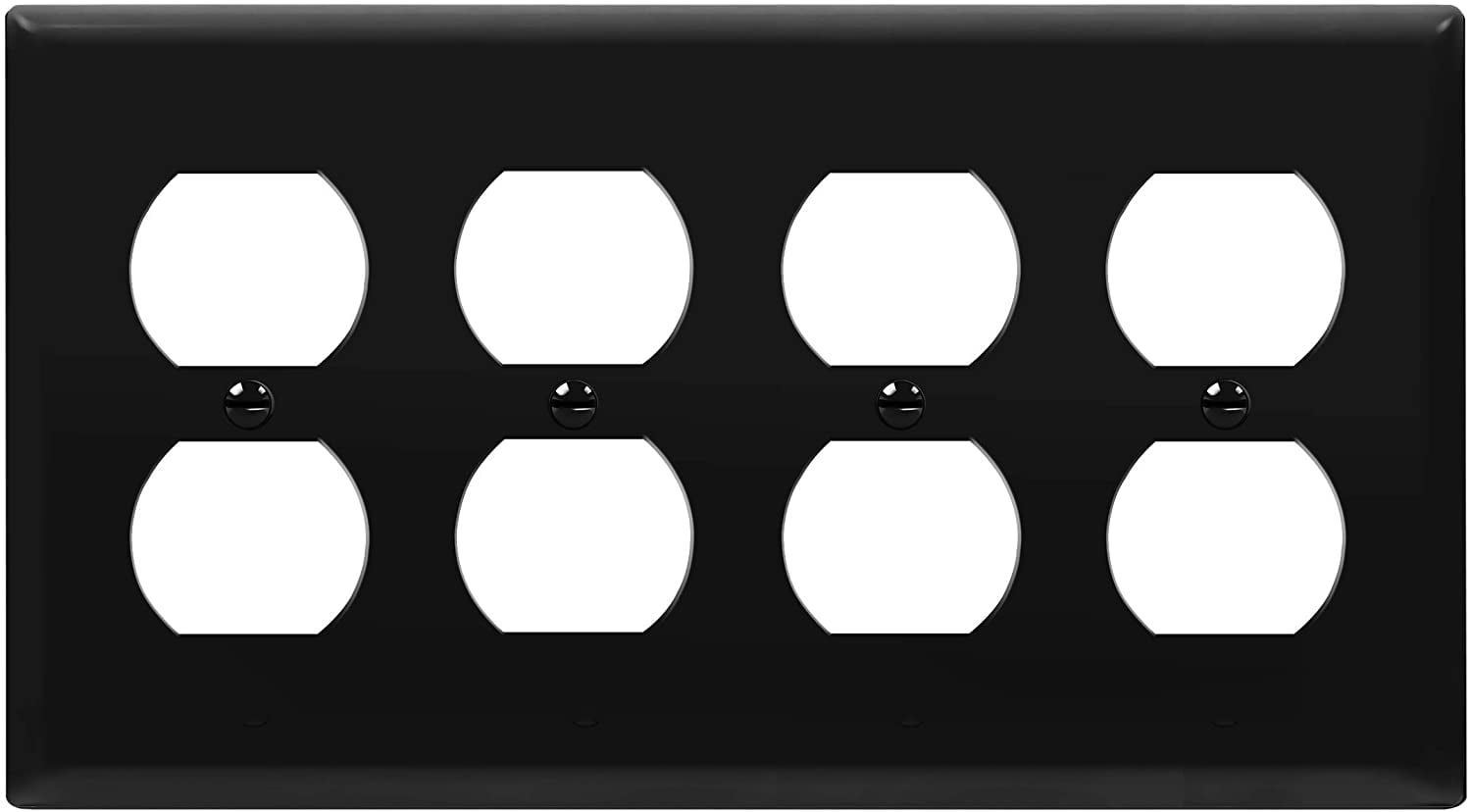 ENERLITES Quad Duplex Wall Plate, Four Gang Electrical Outlet Cover ...