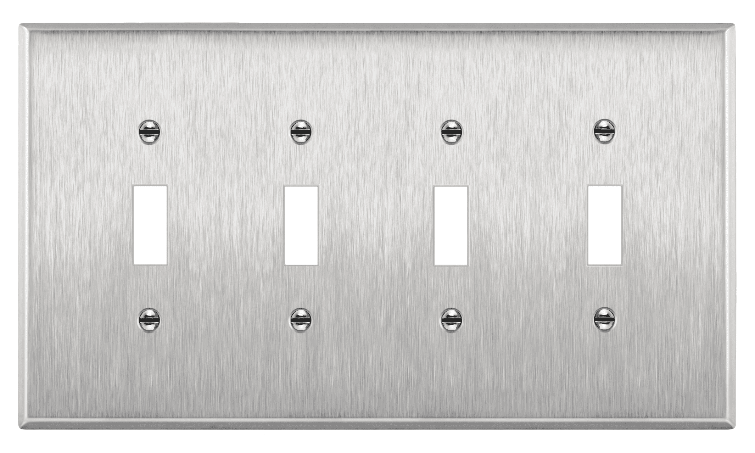 ENERLITES Quad Toggle Light Switch Metal Cover Plate, Stainless Steel ...
