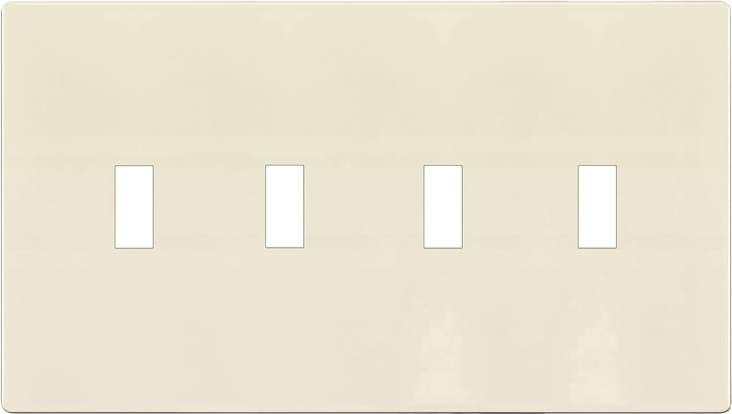 ENERLITES Screwless Quadruple Toggle Switch Wall Plate, Child Safe ...