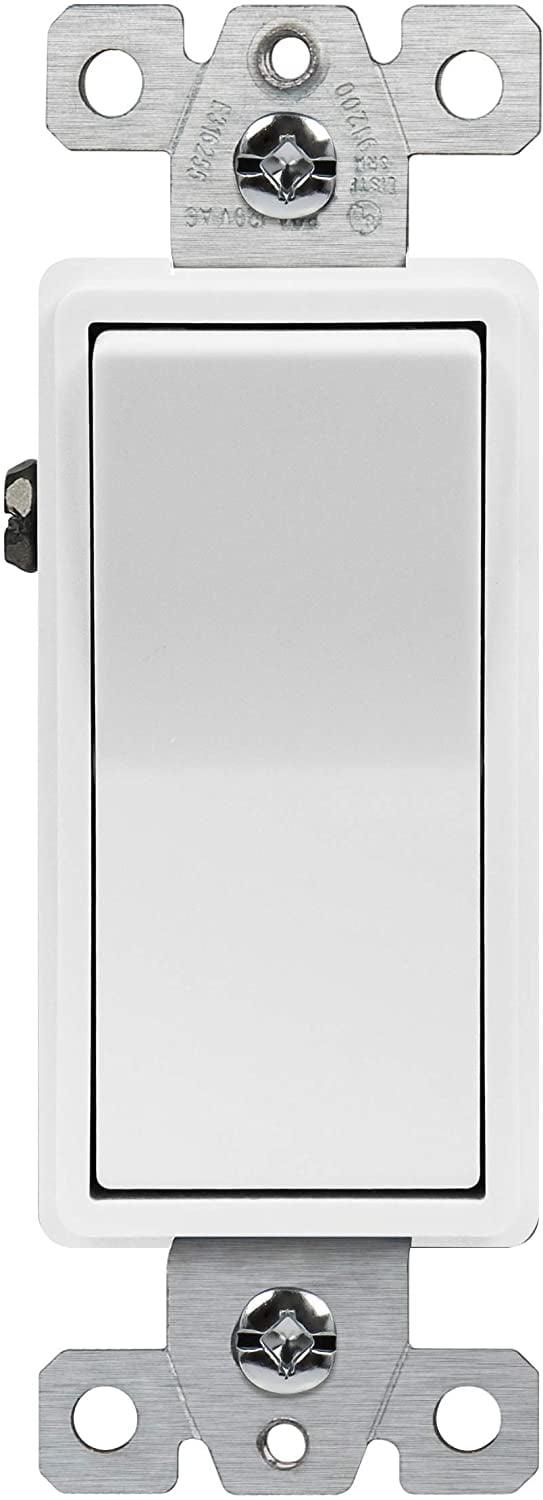 ENERLITES Single Pole Decorator Paddle Light Switch, Commercial Grade ...