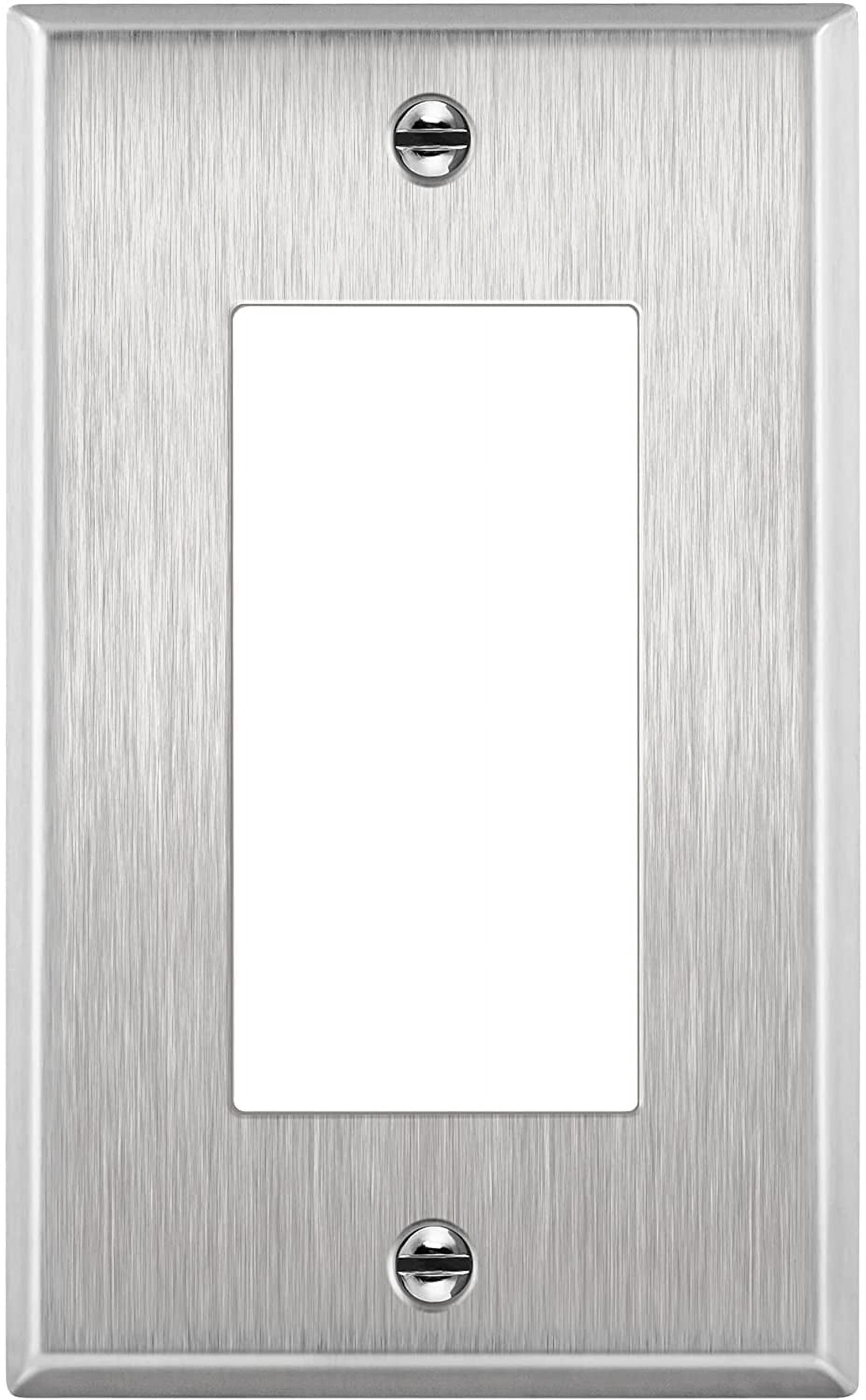 ENERLITES 1-Gang Stainless Steel Outlet Cover, Electrical Wall Plate ...