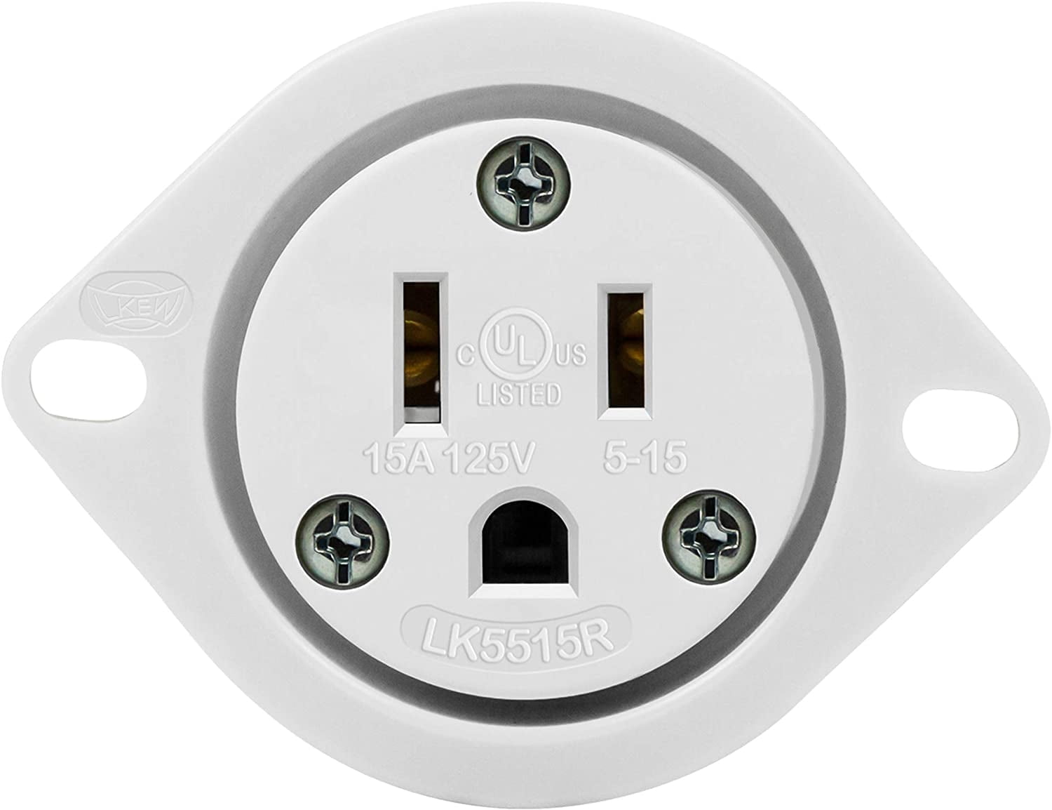 ENERLITES Straight Blade Flanged Outlet, NEMA 5-15, 15A 125VAC ...