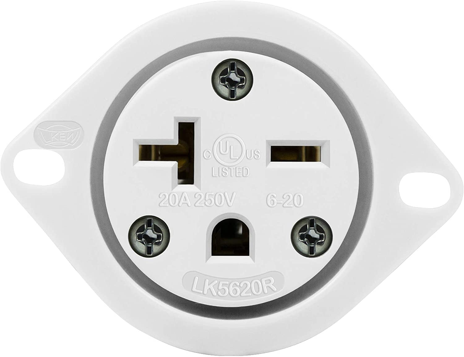 ENERLITES Straight Blade Flanged Outlet, NEMA 6-20, 20A 250VAC ...