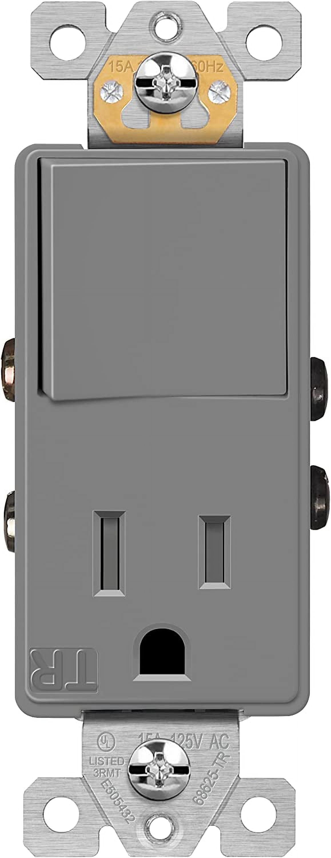 ENERLITES Switch and Outlet Combo, Combination Decorator Paddle Switch ...