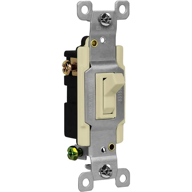ENERLITES Toggle Light Switch, 3-Way or Single Pole, Grounding Screw ...