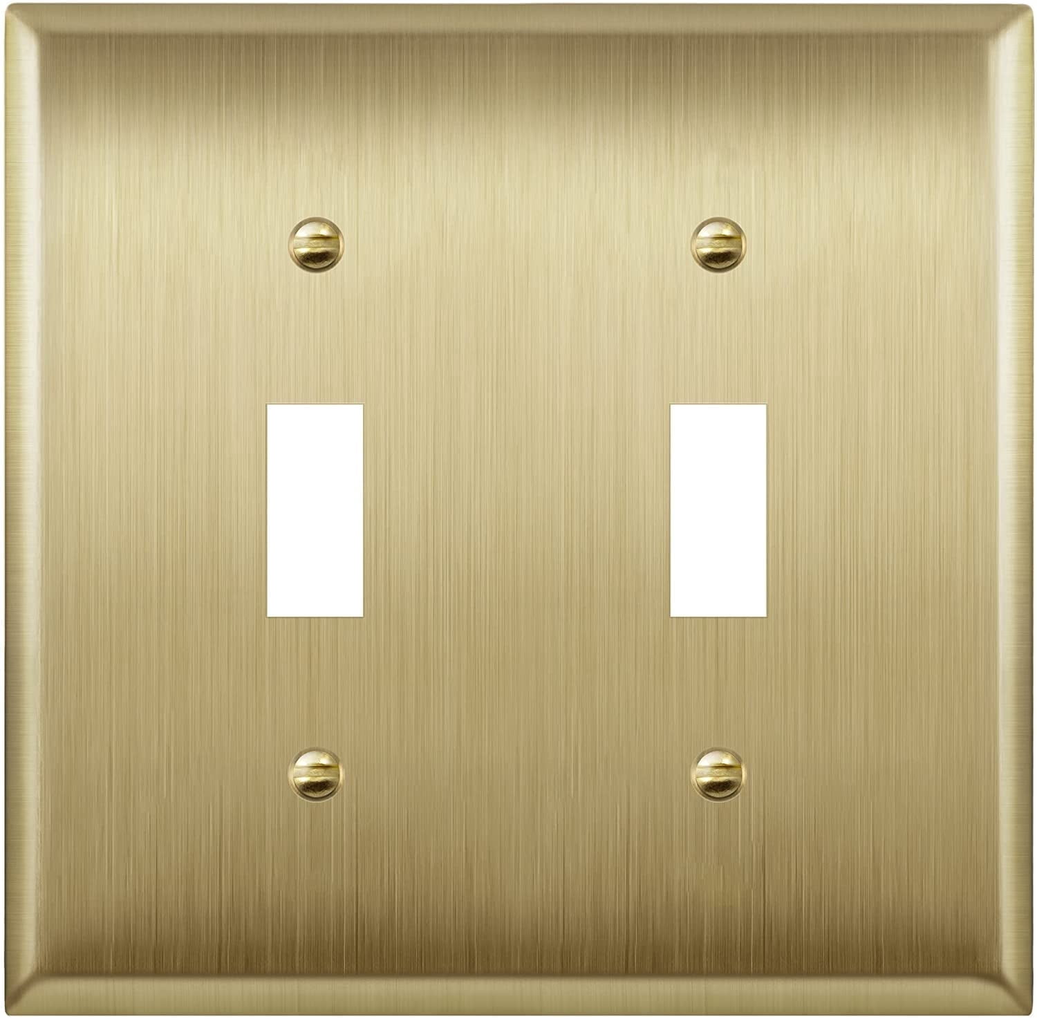 ENERLITES Toggle Light Switch Metal Wall Plate, Stainless Steel ...