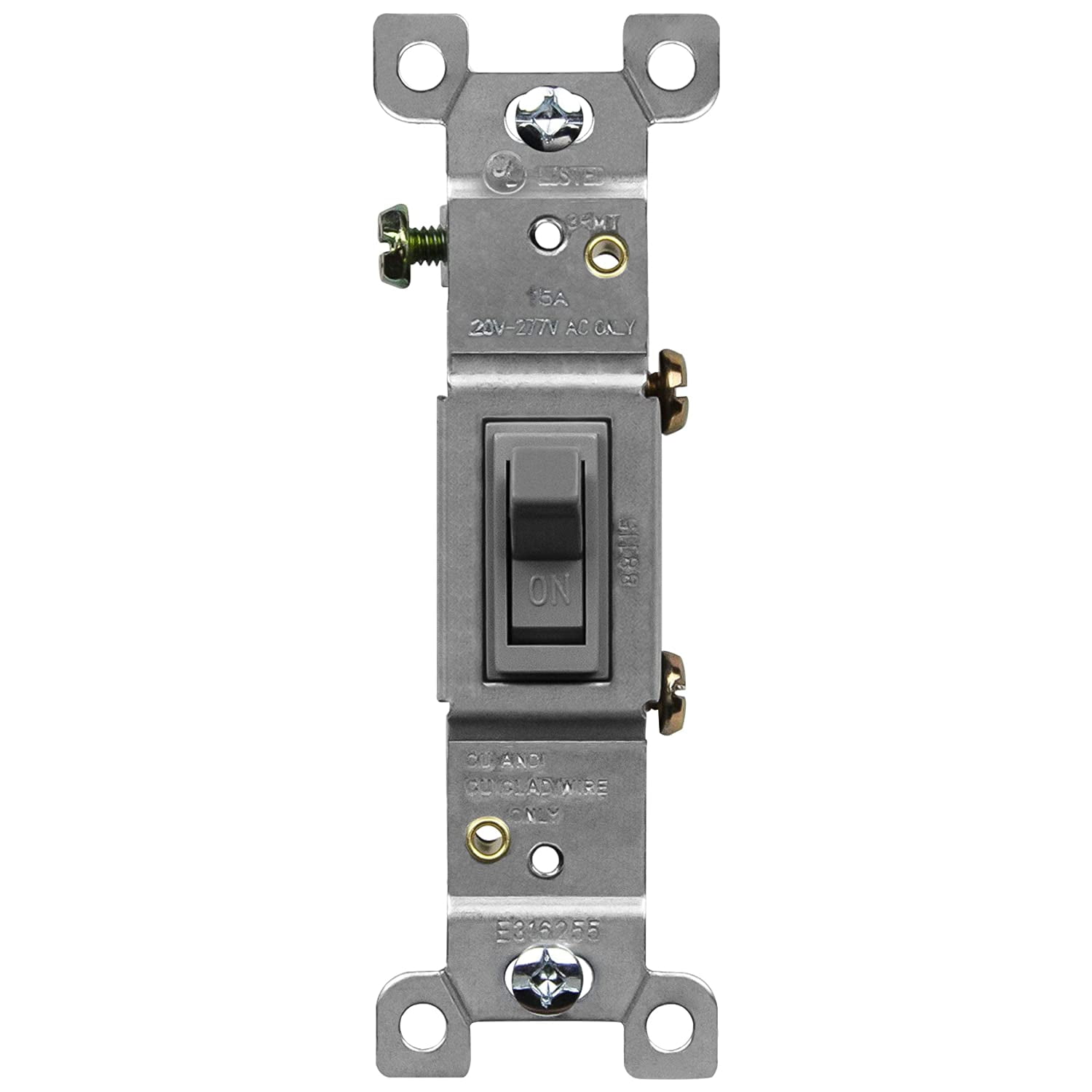 ENERLITES Toggle Light Switch, Single Pole, 15A 120-277V, Grounding ...