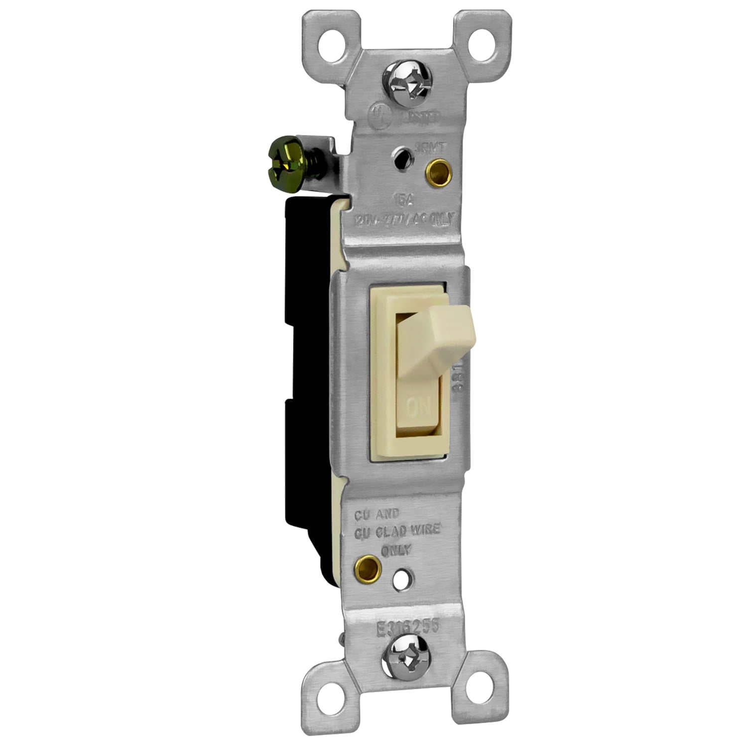 ENERLITES Toggle Light Switch, Single Pole, 15A 120-277V, Grounding ...