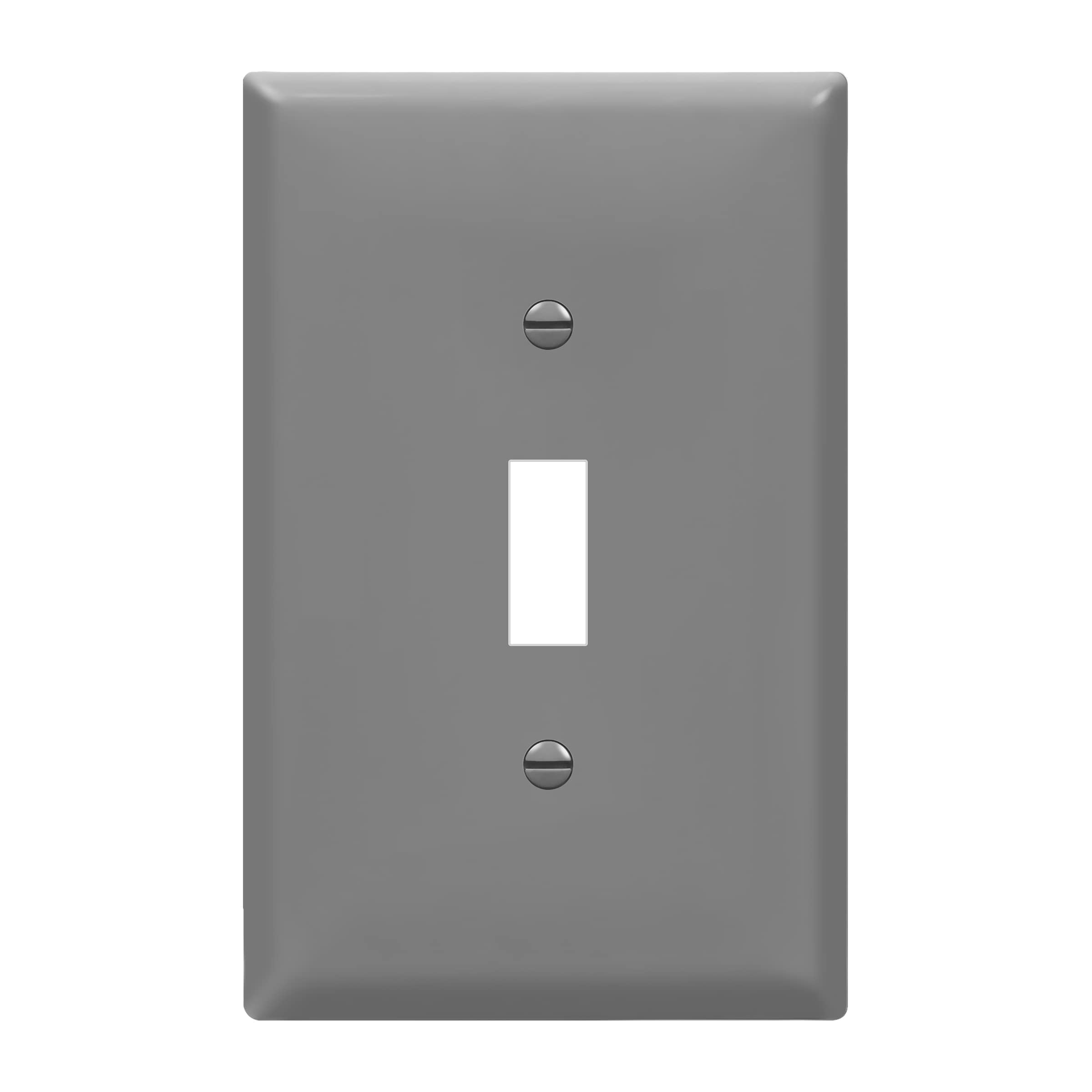 ENERLITES Toggle Light Switch Wall Plate, Gloss Finish, Mid-Size Single ...