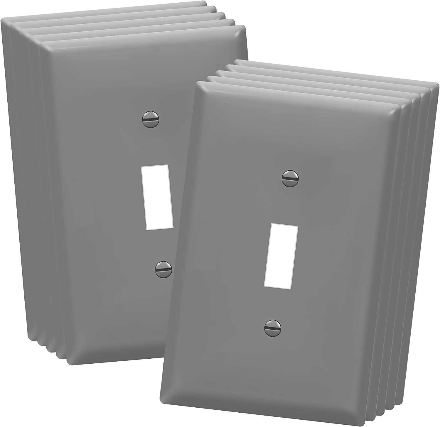ENERLITES Toggle Light Switch Wall Plate, Gloss Finish, Mid-Size Single ...