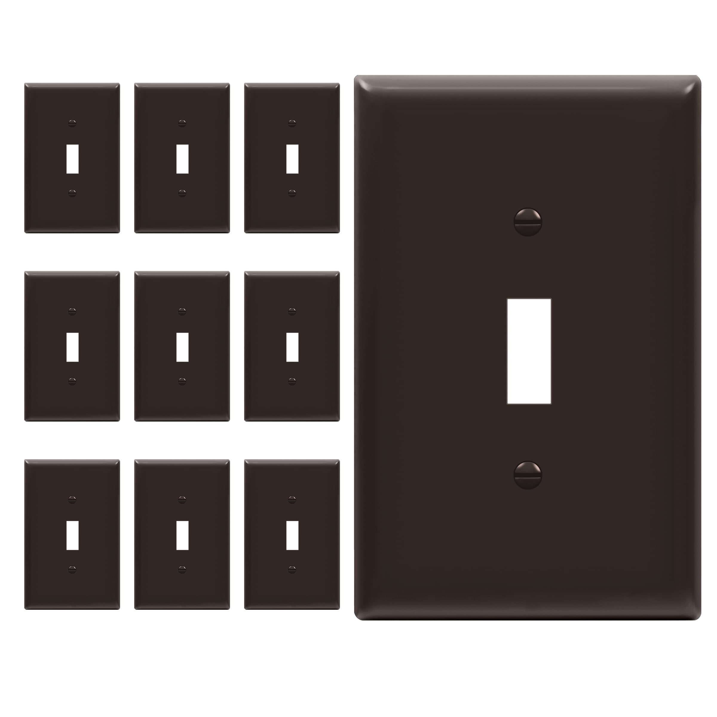 ENERLITES Toggle Light Switch Wall Plate, Gloss Finish, Midway Size 1 ...