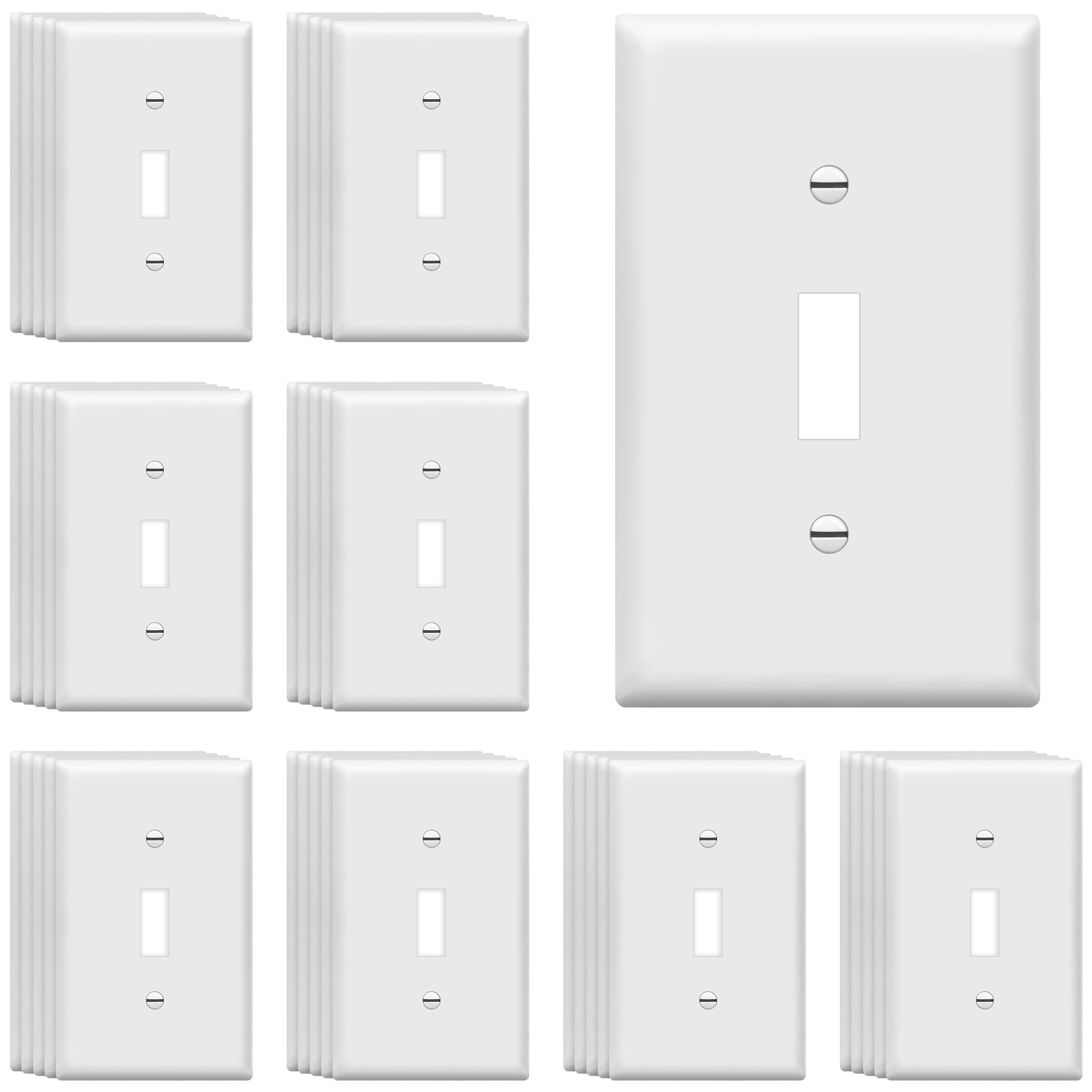 ENERLITES Toggle Light Switch Wall Plate, Gloss Finish, Standard Size 1 ...