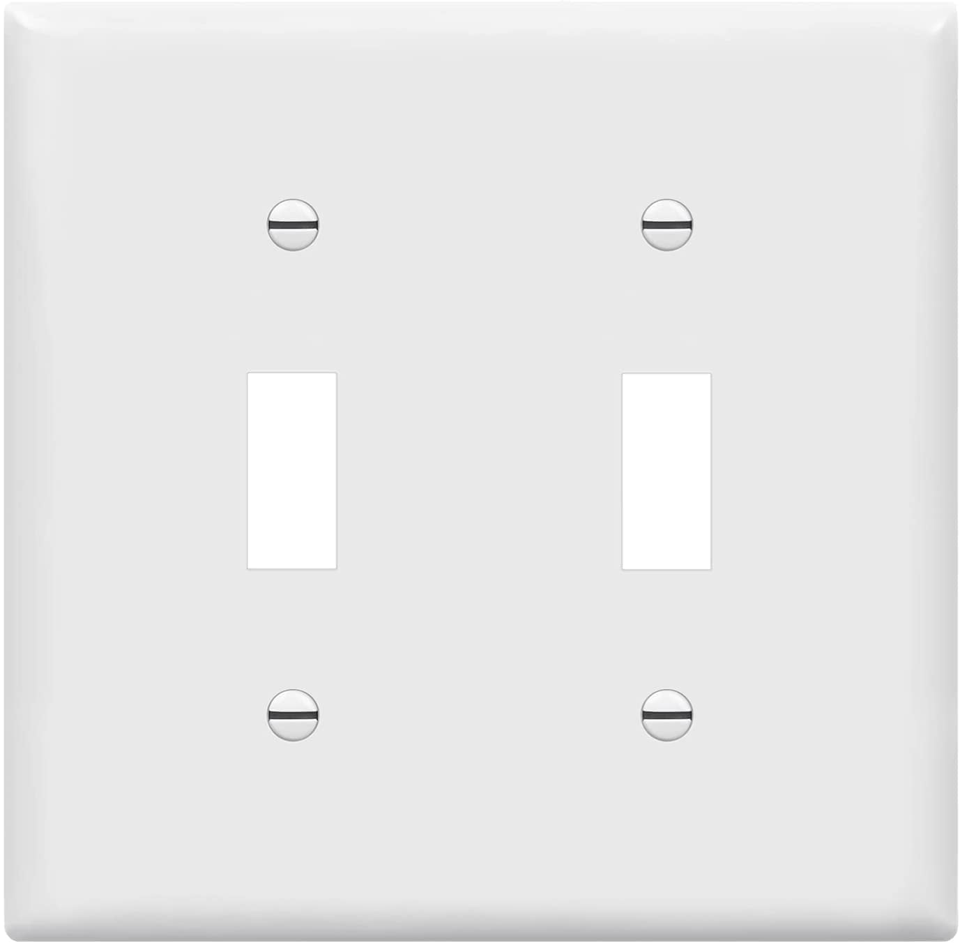 Enerlites, Toggle Light Switch Wall Plate, Glossy Finish, 2-Gang ...