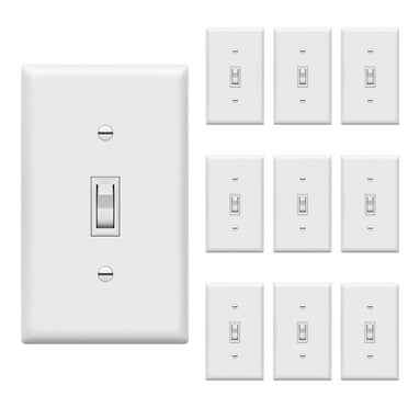 hgudesign Matte White Light Switch, Decorator Paddle Rocker Wall Switch ...
