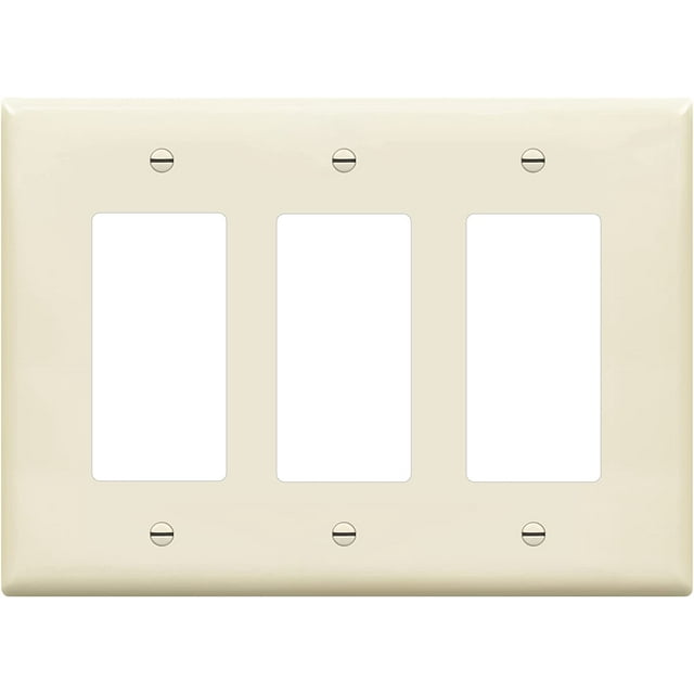 ENERLITES Triple Decorator Switch Cover, Three Gang Outlet Wall Plate ...