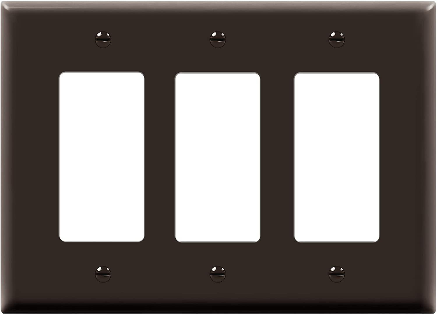 ENERLITES Triple Decorator Switch Cover, Three Gang Outlet Wall Plate ...