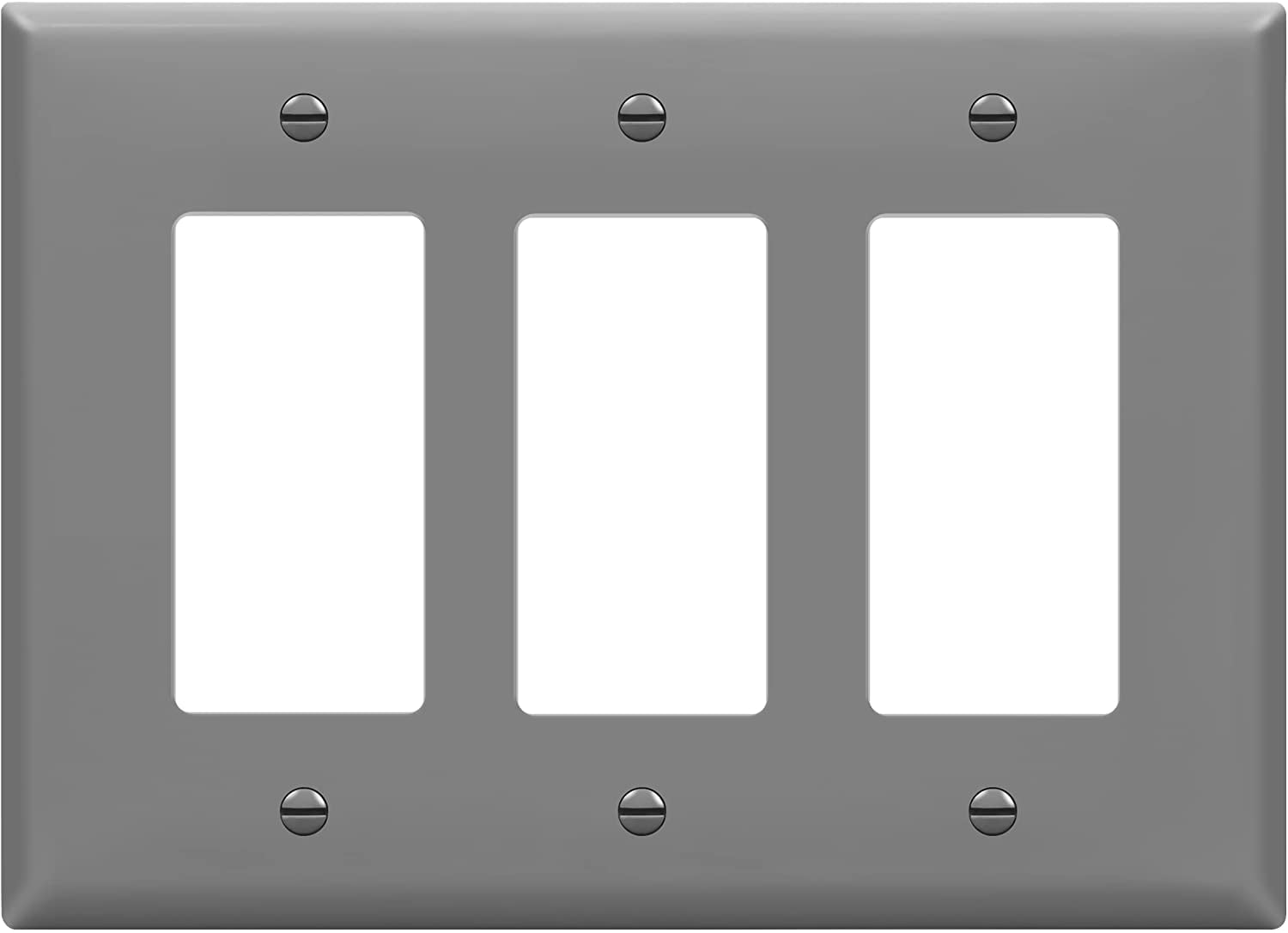 ENERLITES Triple Decorator Switch Cover, Three Gang Outlet Wall Plate ...
