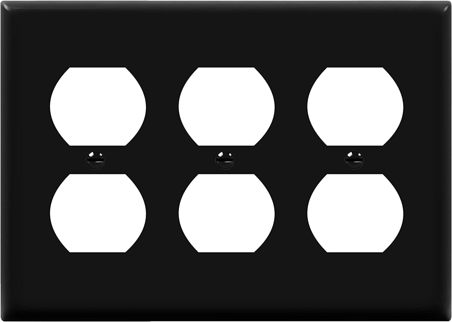 ENERLITES Triple Duplex Wall Plate, Three Electrical Outlet Cover ...