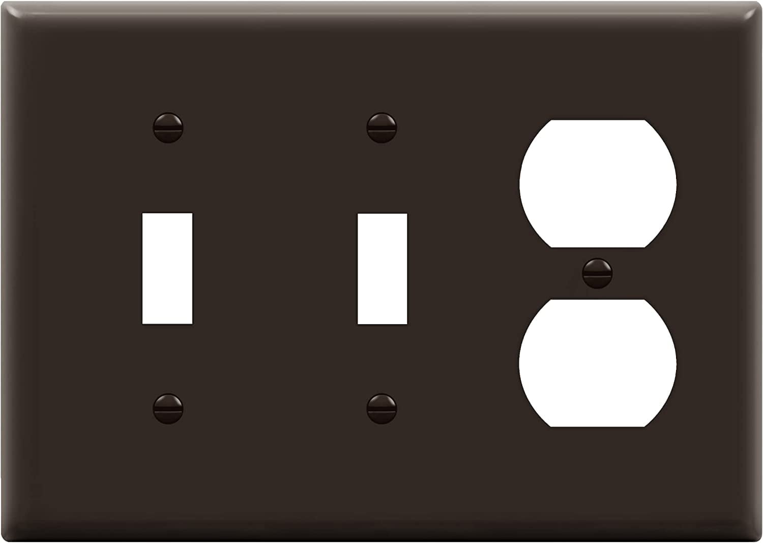 ENERLITES Triple Gang Wall Plate, Double Toggle Switch / Single Duplex ...
