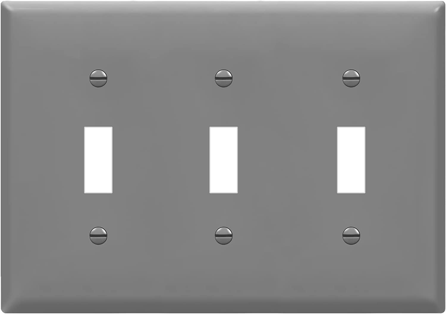 ENERLITES Triple Light Wall, Toggle Switch Plate, Gloss Finish, 3-Gang ...