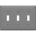 Enerlites Triple Toggle Light Switch Plate, 3-Gang, Thermoplastic, UL ...