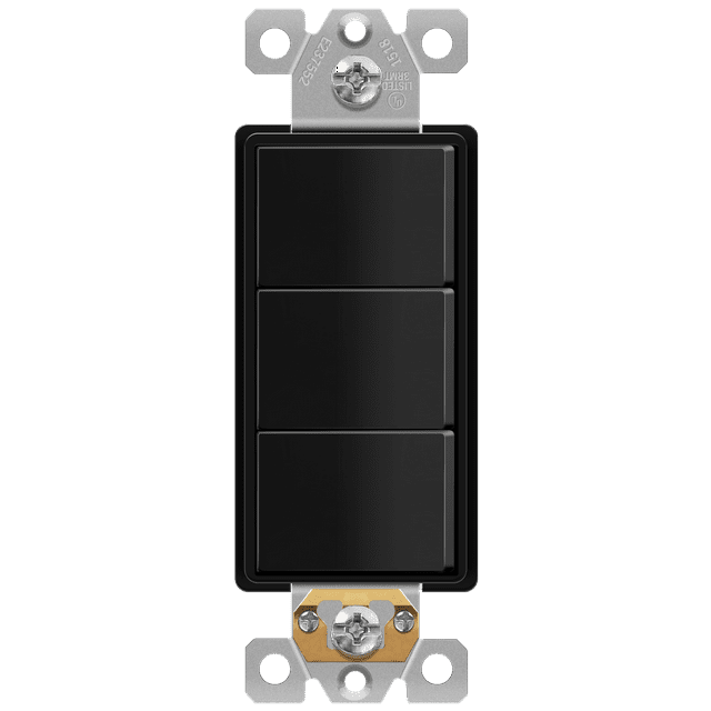 ENERLITES Triple Paddle Rocker Combination Decorator Switch, Gloss ...