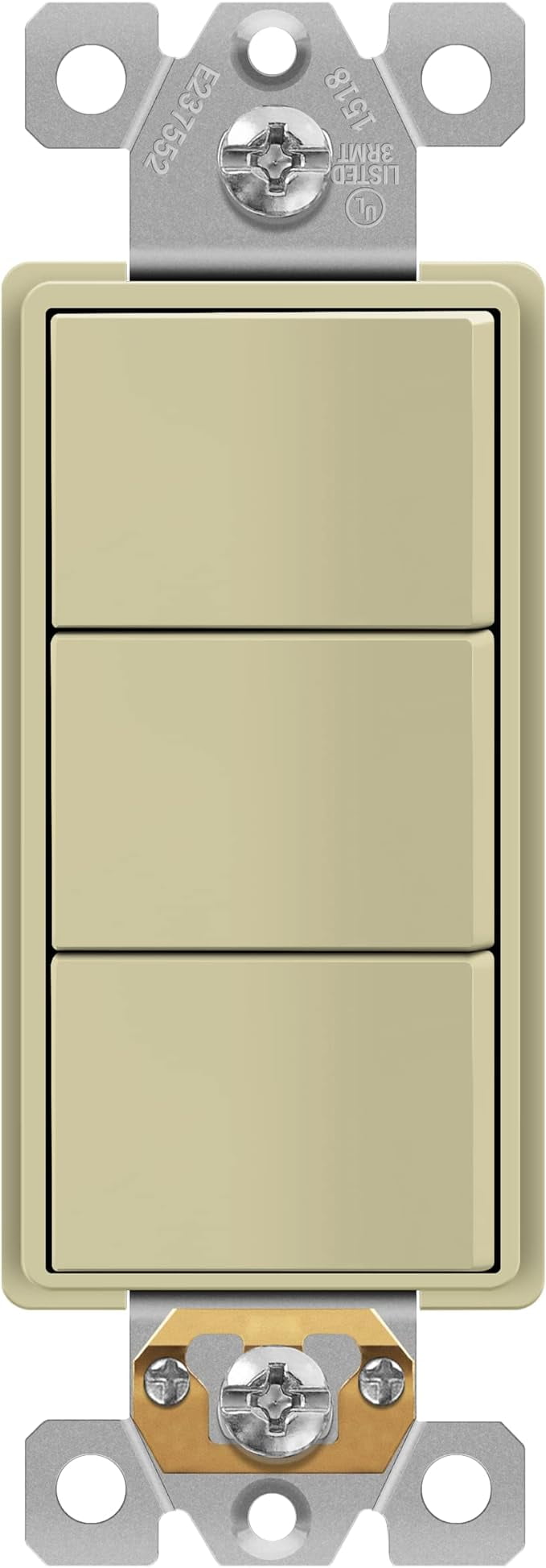 ENERLITES Triple Paddle Rocker Combination Decorator Switch, Gloss ...