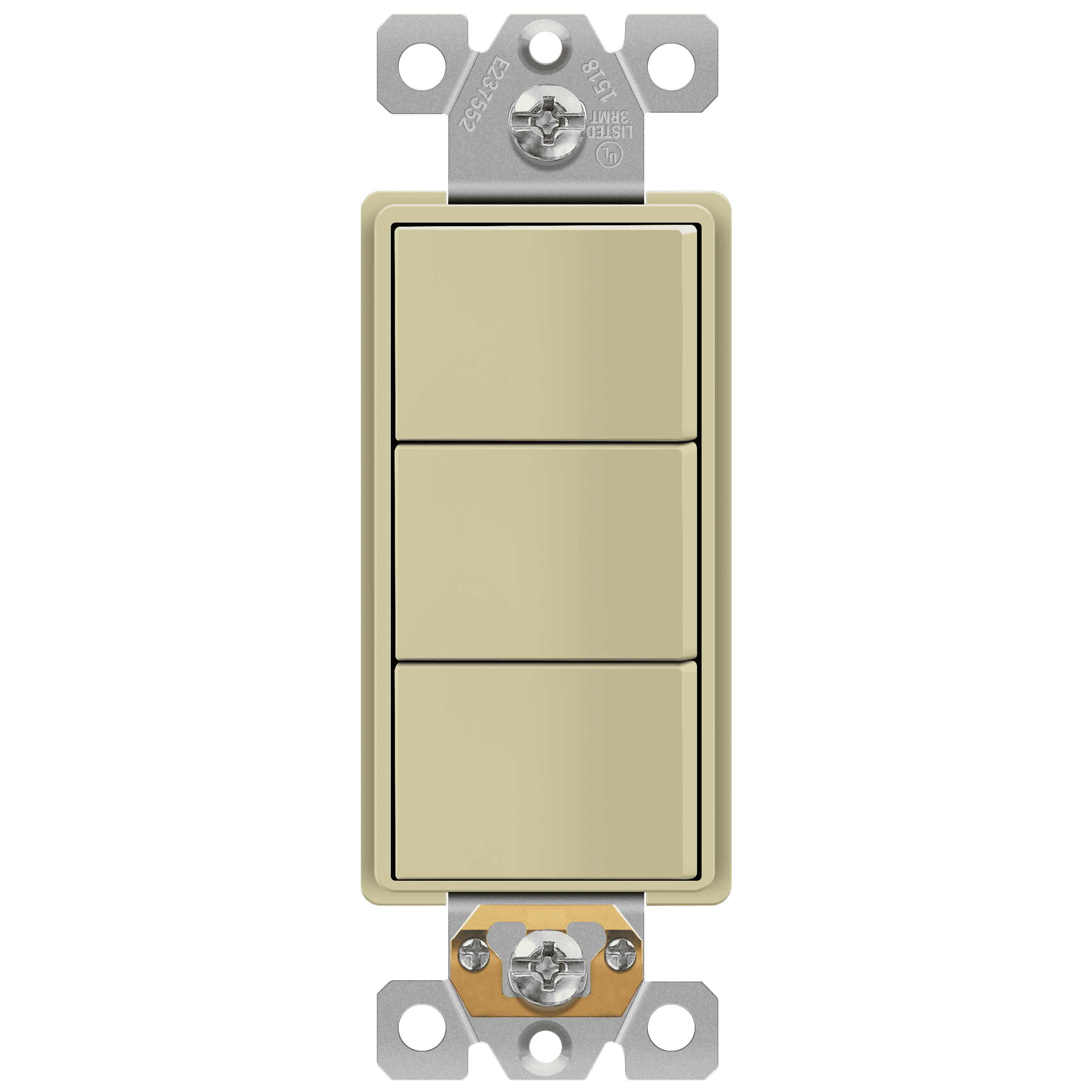 ENERLITES Triple Paddle Rocker Combination Decorator Switch, Ground ...