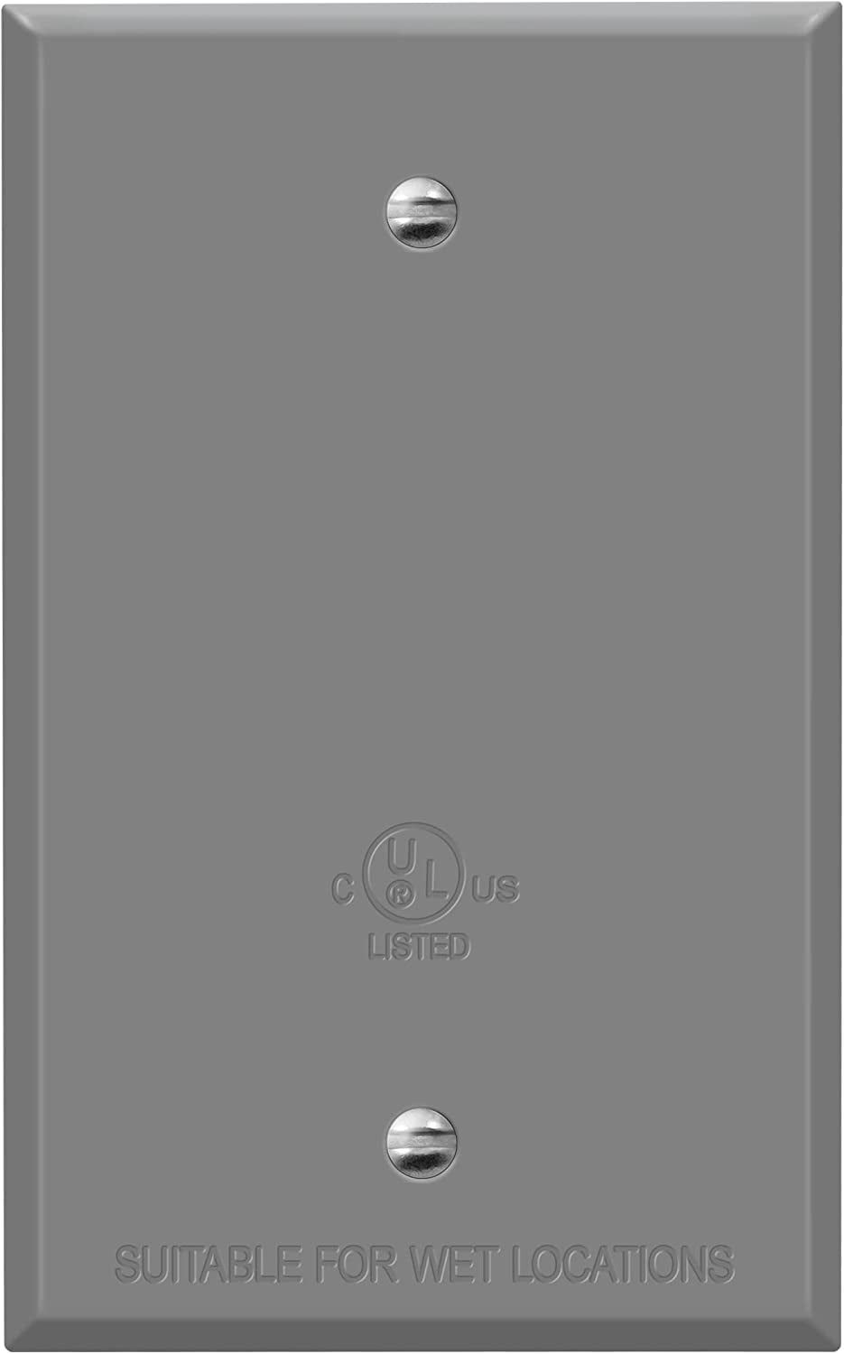 ENERLITES Weatherproof Blank Cover, Blank Metal Wall Plate for Outdoor ...