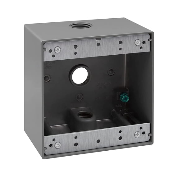 ENERLITES Weatherproof Outlet Box with Three 1/2-in Threaded Outlets ...