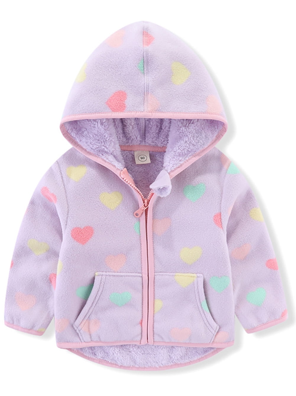 ENFLASH 1-6T Toddler Polar Fleece Jacket Hooded Baby Girls Autumn ...