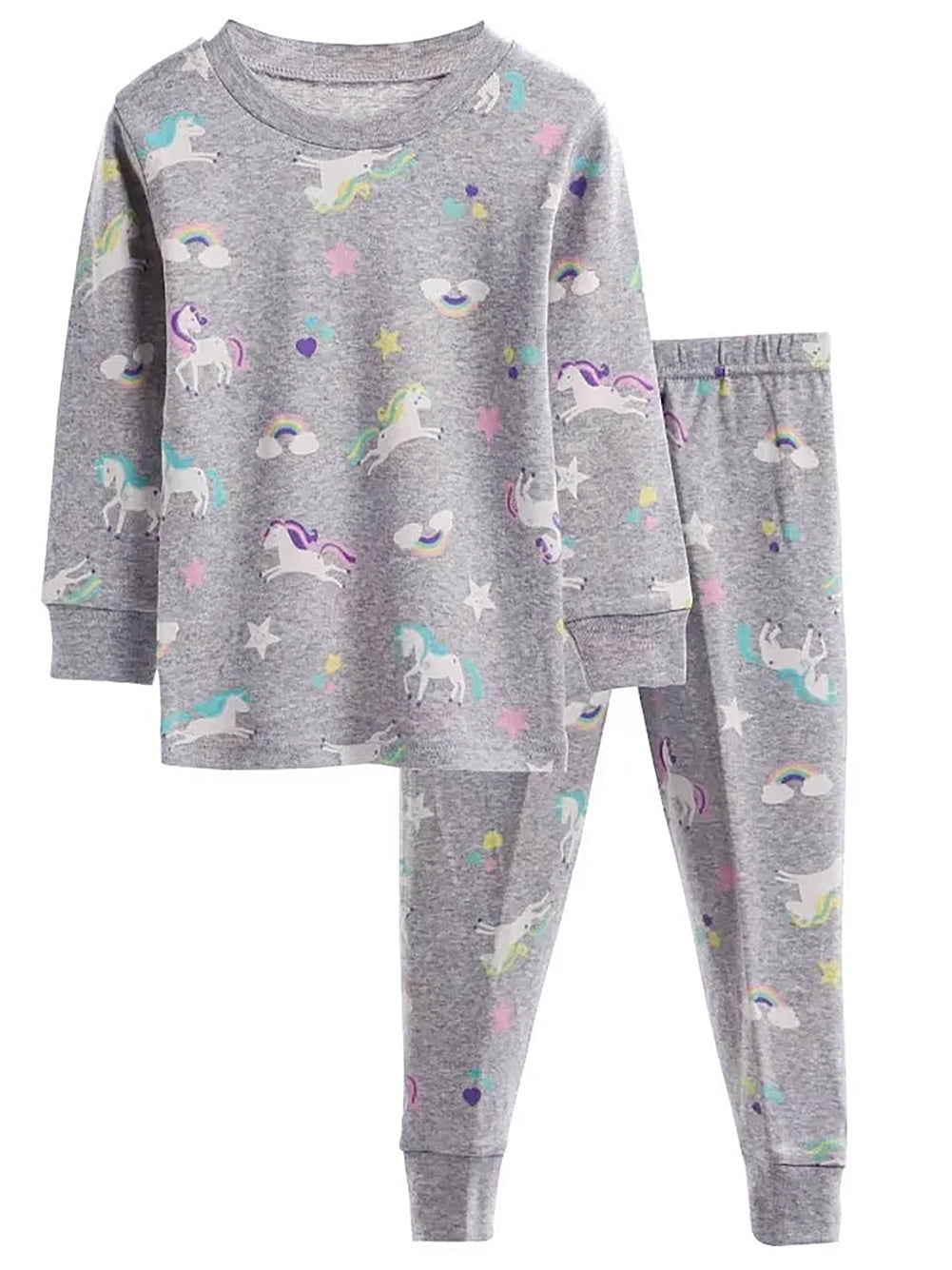 ENFLASH 1-7Y Girls Pajamas 2 Piece Toddler Kids Pjs Sets Cotton Long ...