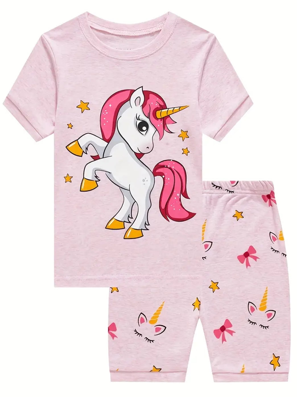 ENFLASH 2-7T Toddler and Little Girls Short Sleeve Top and Shorts ...