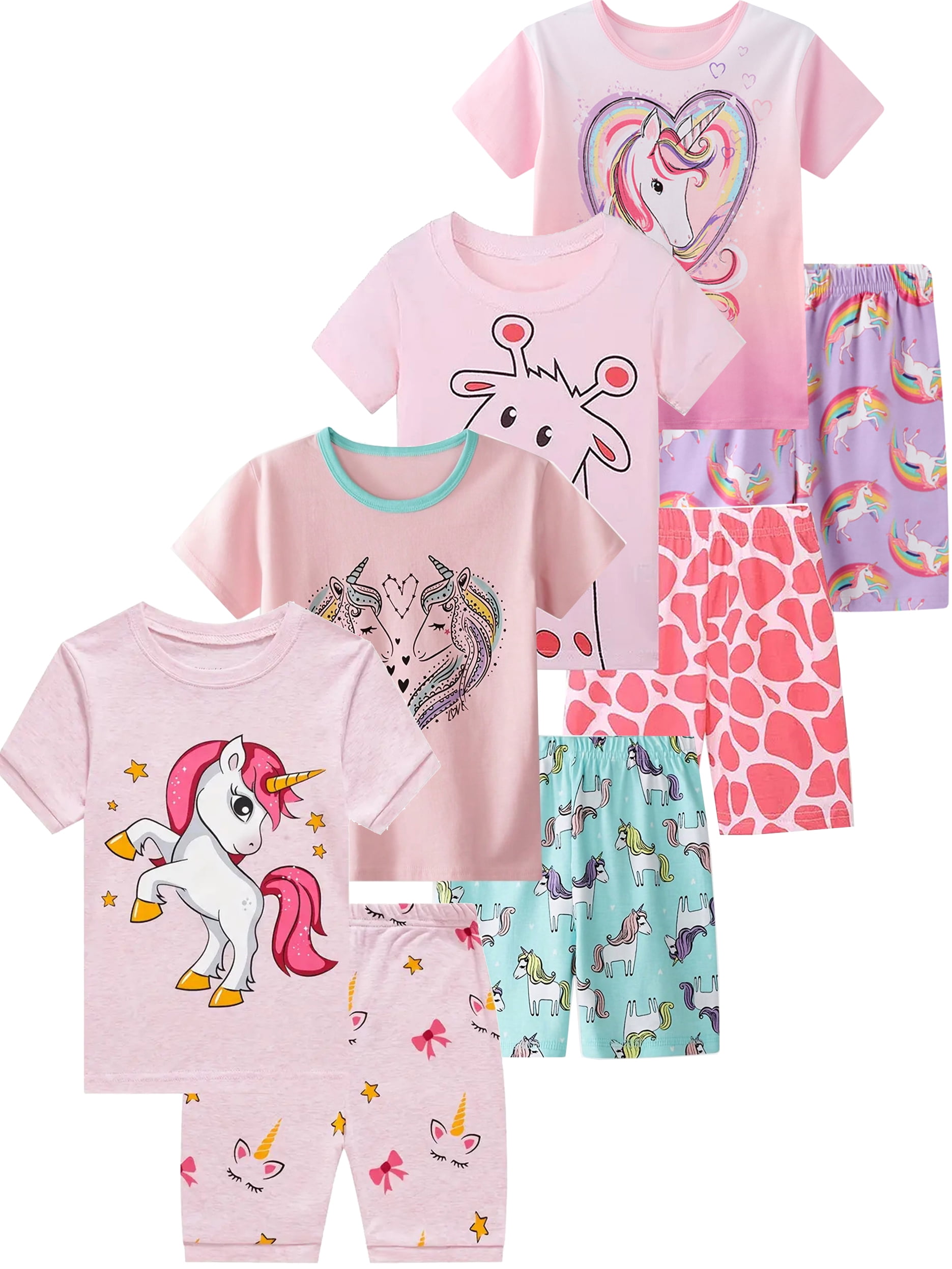 ENFLASH 2-7T Toddler and Little Girls Short Sleeve Top and Shorts ...