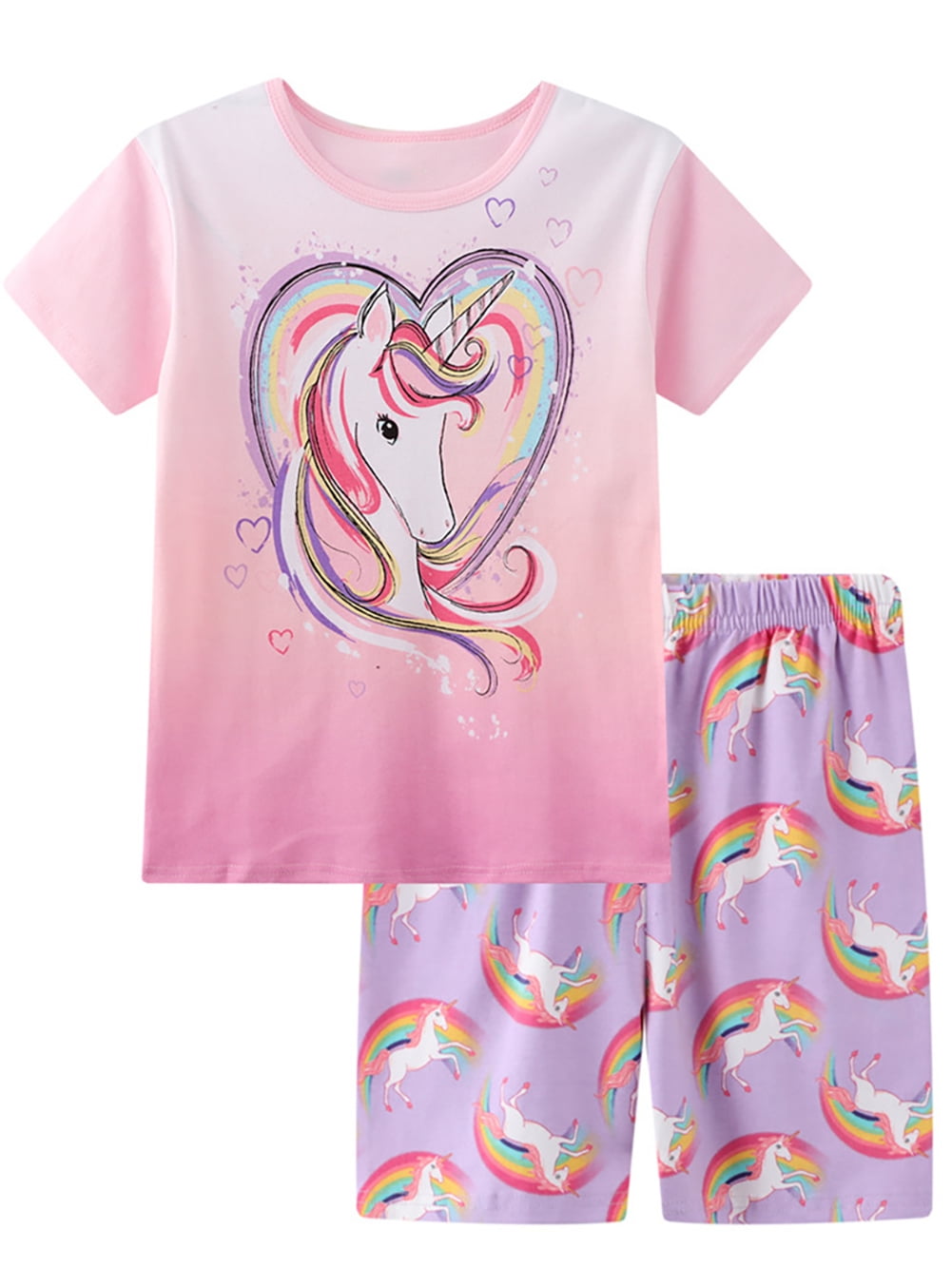 ENFLASH 2-7T Toddler and Little Girls Short Sleeve Top and Shorts ...