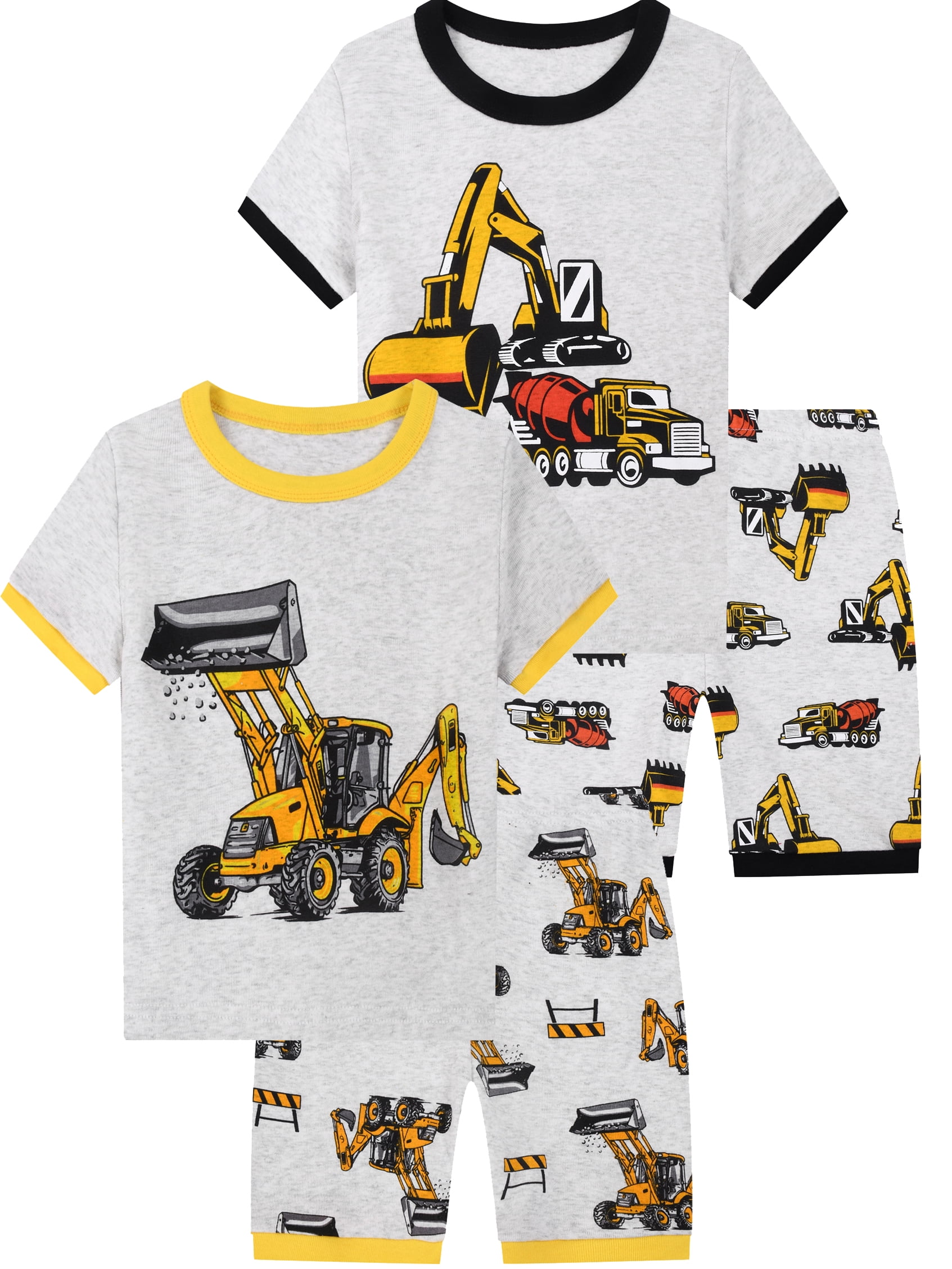 ENFLASH 2-Pack Excavator 3-12Y Little Boys Summer Pajamas Short Sleeve ... ENFLASH 2-Pack Excavator 3-12Y Little Boys Summer Pajamas Short Sleeve ...