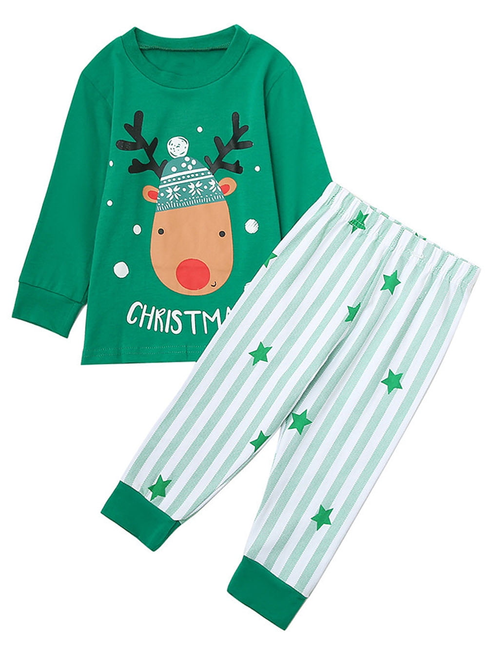 ATAIKU 2T-6T Unisex Kids Xmas Santa Claus Elk Pajamas Toddler Pyjamas 2 ...