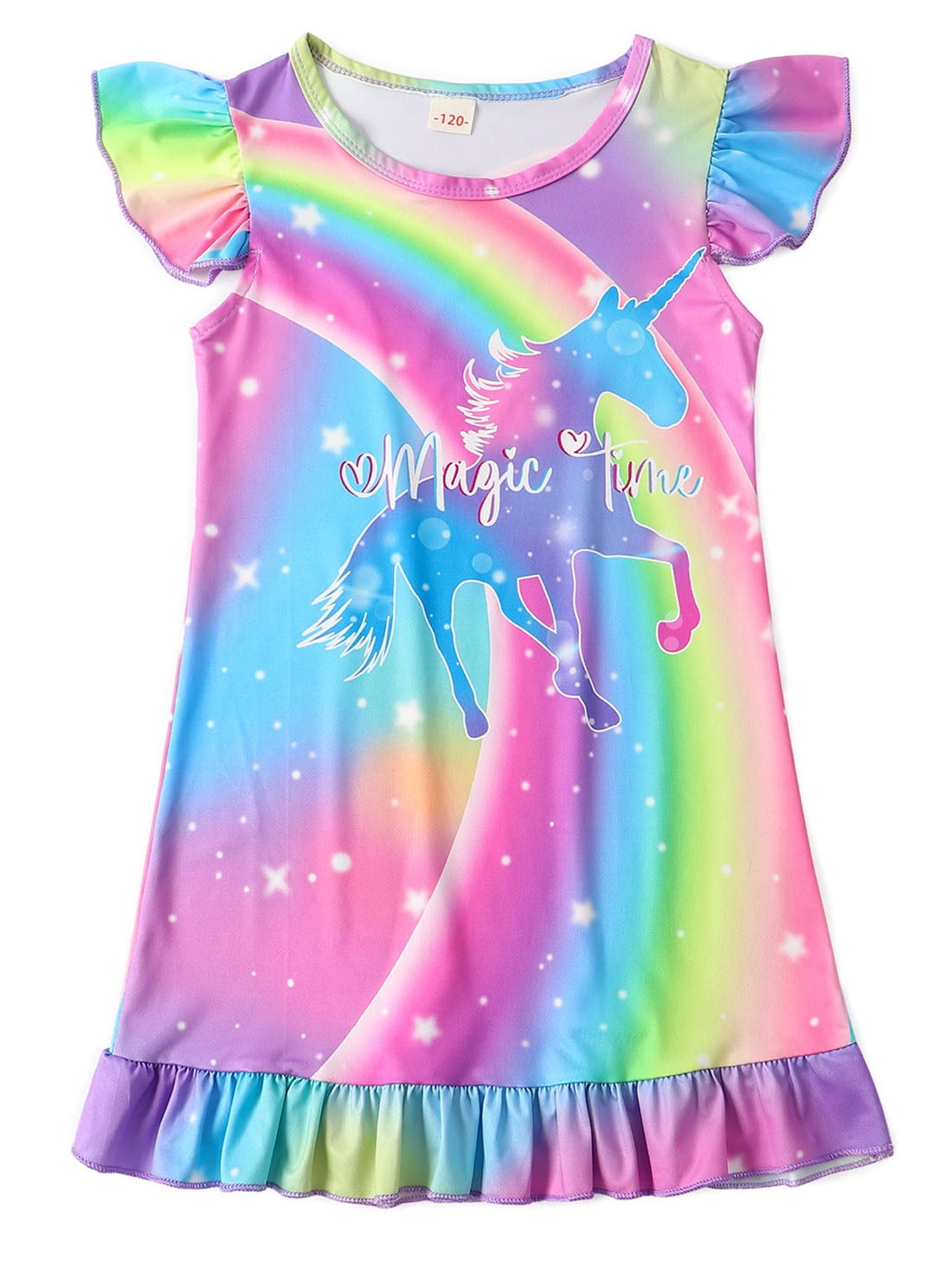 ENFLASH 3-9Y Little Girls Nightgowns Toddler Unicorn Sleepwear Kids ...