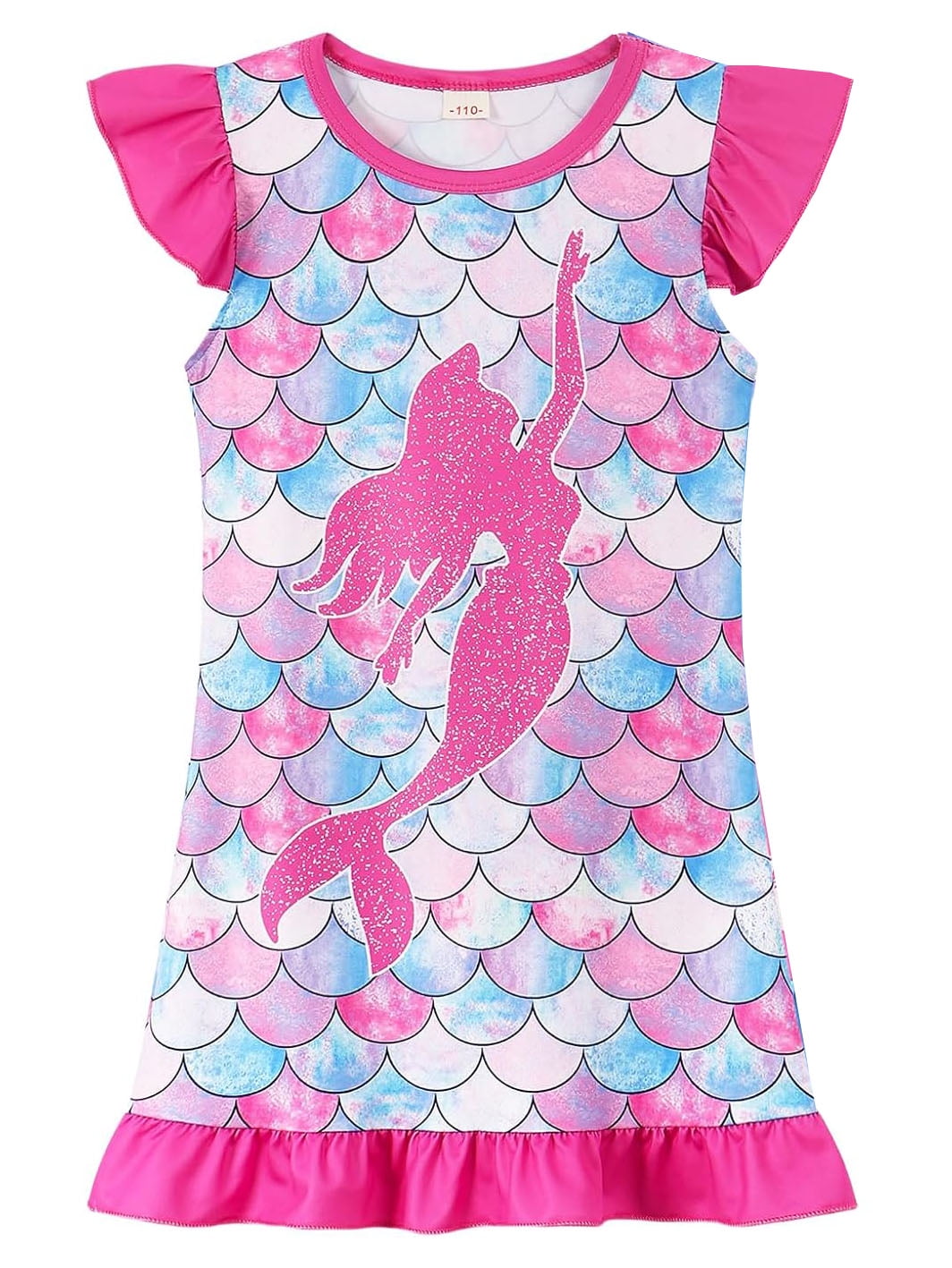 ENFLASH 3-9Y Little Girls Nightgowns Toddler Mermaid Sleepwear Kids ...