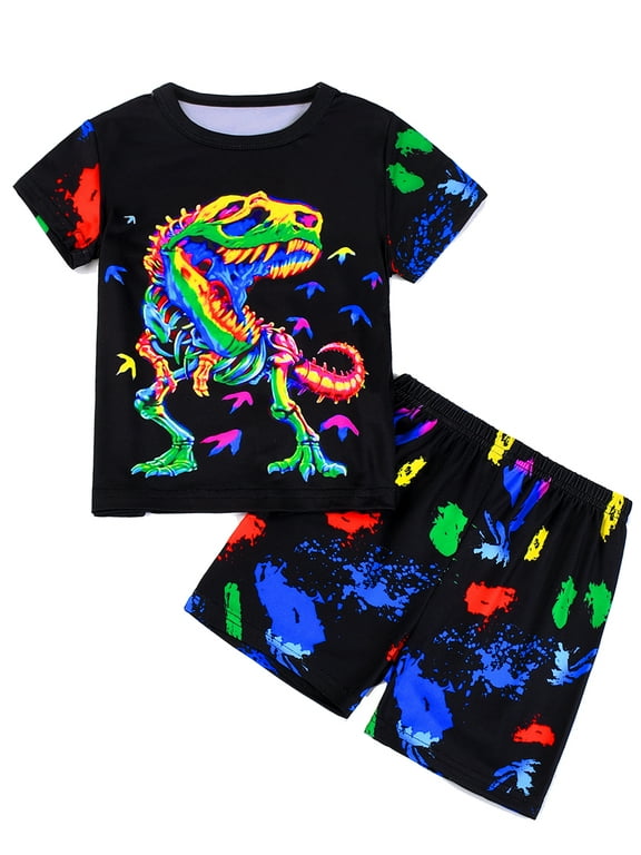 Lego Jurassic World Dinosaur Kids Short Sleeve 2 Piece Pajamas Set S21B221JW - Walmart.com