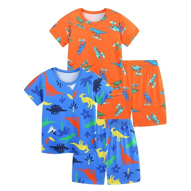 ENFLASH 4 Pieces Boys Pajamas Kids Short Sleepwear Set Summer Cool Pjs Size 3-8 Years - Walmart.com