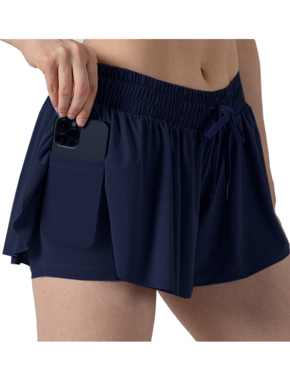 ENFLASH Girls Butterfly Athletic Shorts, Flowy Fitness Skirt with ...