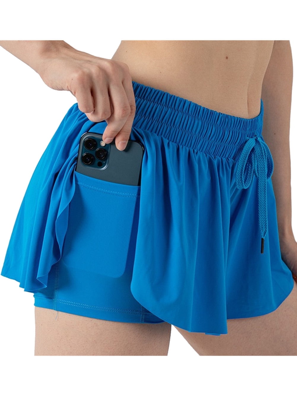 ENFLASH Girls Butterfly Shorts, Flowy Athletic Skirt, Quick-Dry Spandex ...