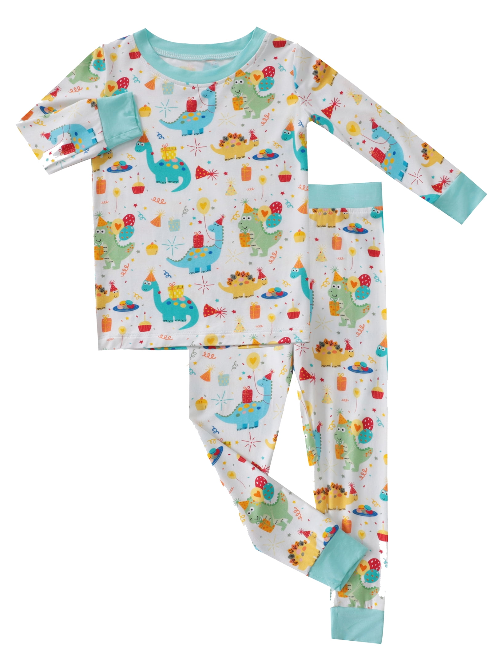 ENFLASH Baby Bamboo Pajamas Set Long Sleeve Pjs - 2-6 Years Kids ...