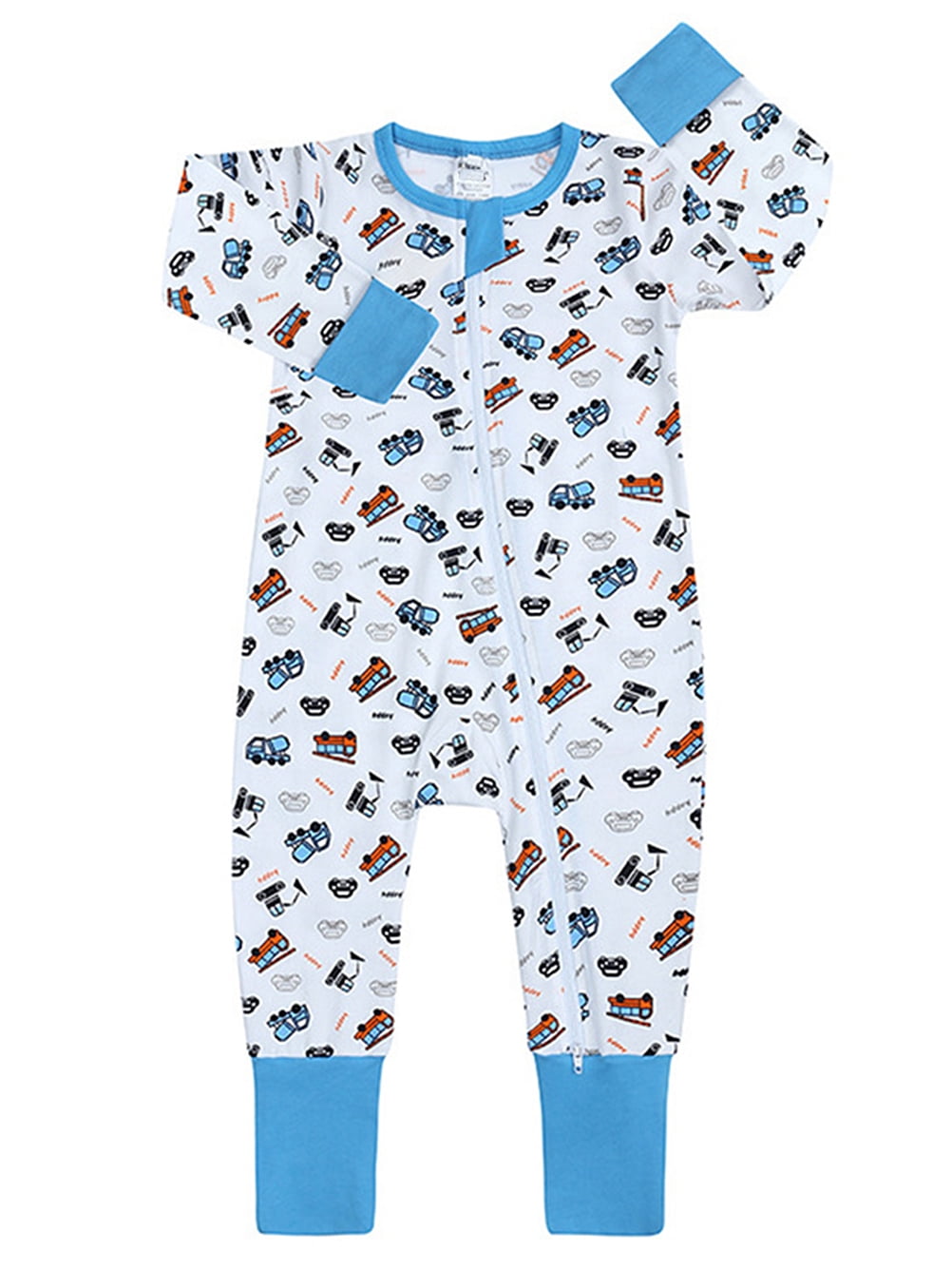 ENFLASH Baby Boys 2 Way Zipper Footless Pajamas Cotton Long Sleeve ...